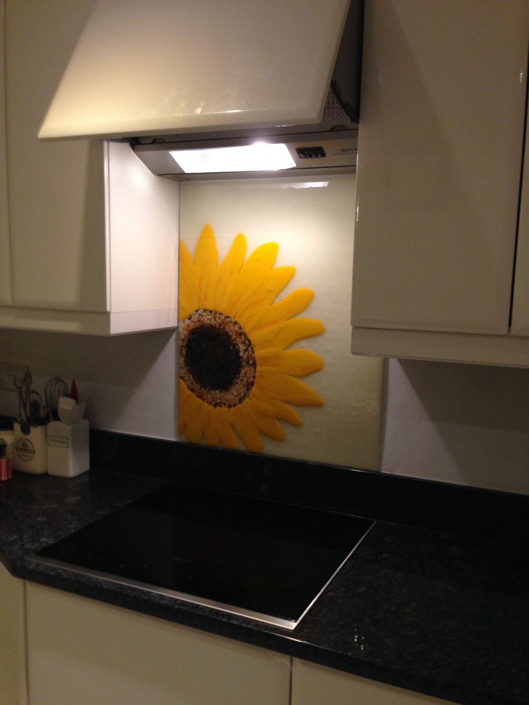 Sunflower Fused Glass Splashback | Glassification